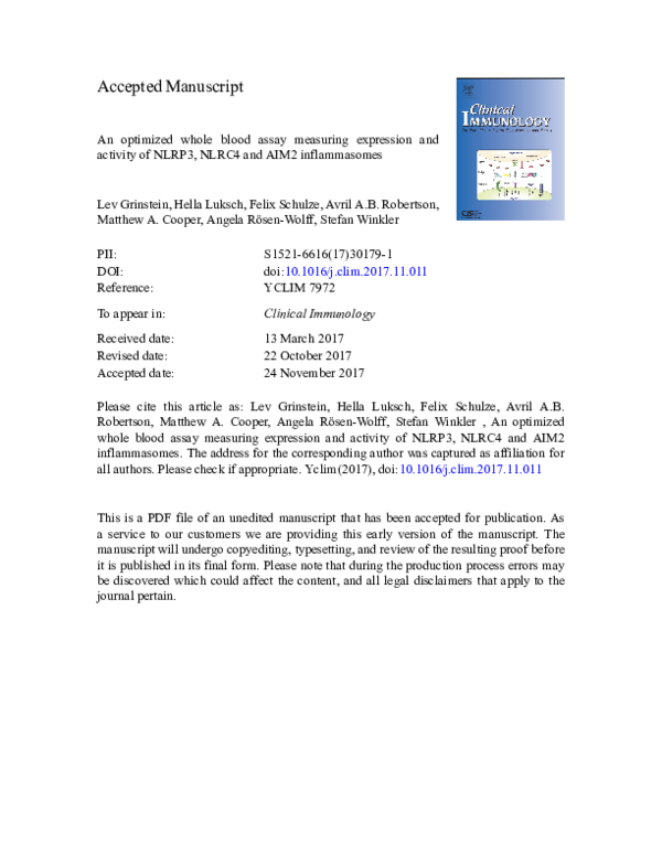 (PDF) An optimized whole blood assay measuring expression and activity ...