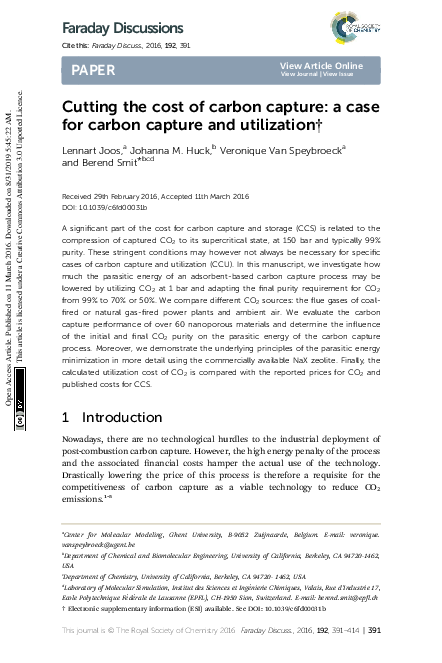 (PDF) FDCCS16 Cutting the cost of carbon capture: a case for carbon ...