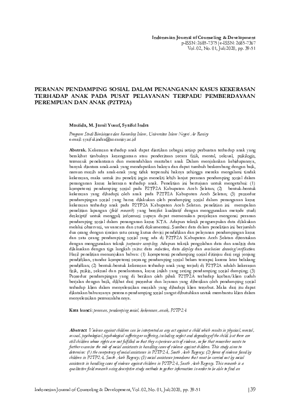 (PDF) Hubungan Persepsi Siswa tentang Pola Asuh Orang Tua dengan Kepercayaan Diri pada Siswa