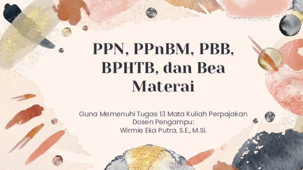 (PDF) PPN, PPnBM, PBB, BPHTB, dan Bea Materai