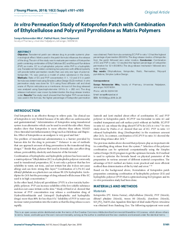 (PDF) In vitro Permeation Study of Ketoprofen Patch with Combination of ...