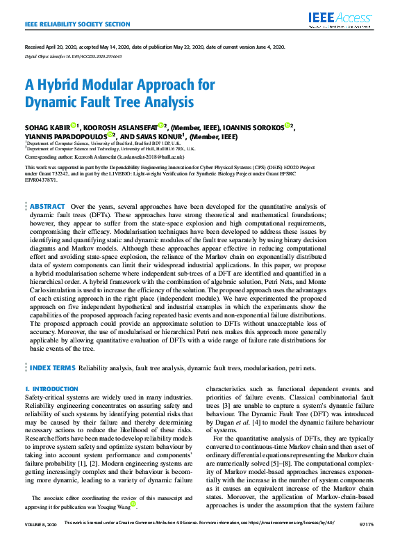 Pdf A Hybrid Modular Approach For Dynamic Fault Tree Analysis