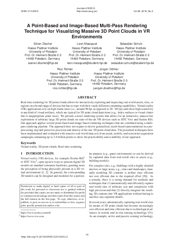 Pdf A Point Based And Image Based Multi Pass Rendering Technique For Visualizing Massive 3d