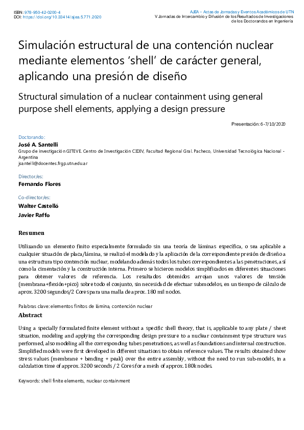(PDF) Simulación estructural de una contención nuclear mediante ...