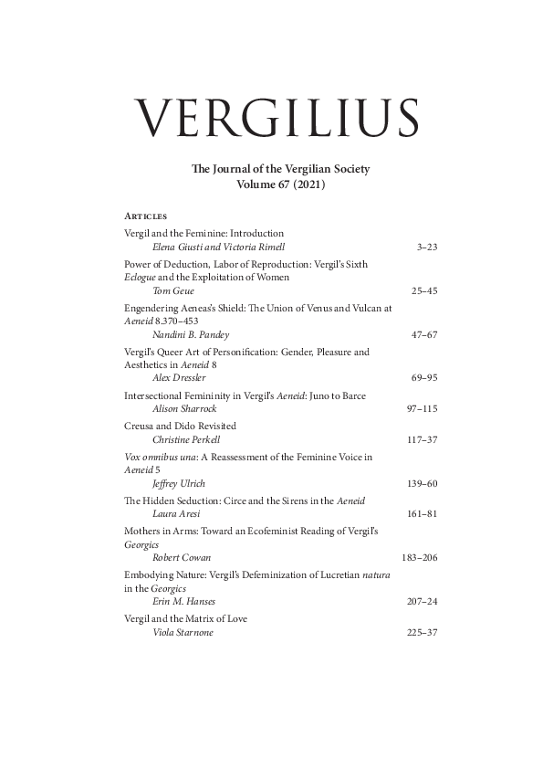 (PDF) Vergil and the Feminine