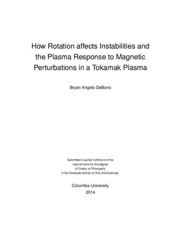 (PDF) How Rotation affects Instabilities and the Plasma Response to ...