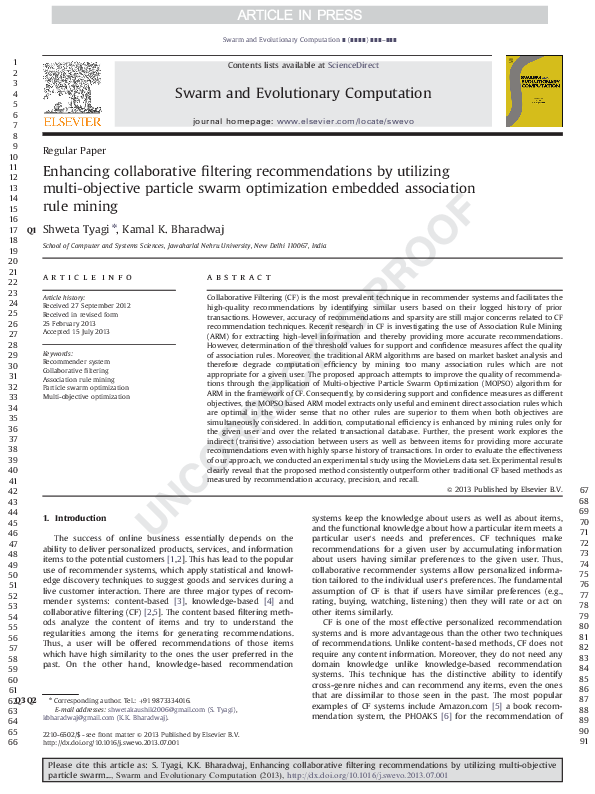 (PDF) Enhancing collaborative filtering recommendations by utilizing ...