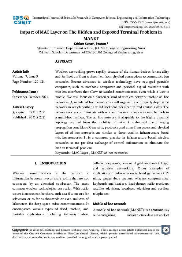 (PDF) Impact of MAC Layer on The Hidden and Exposed Terminal Problem in ...
