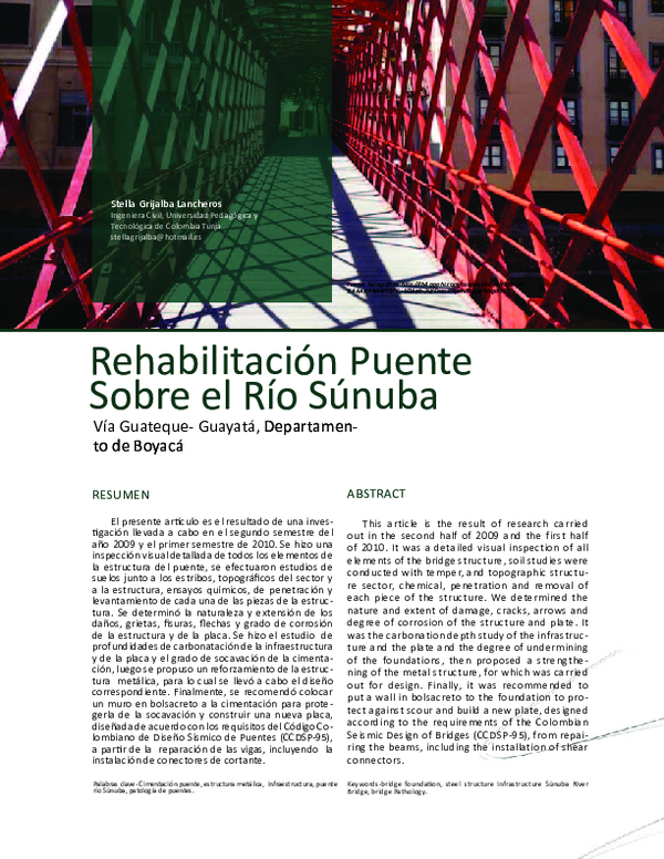 (PDF) Rehabilitación Puente Sobre el Río Súnuba
