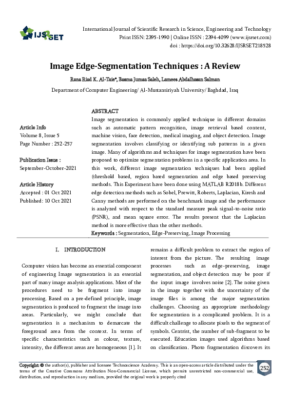 (PDF) Image Edge-Segmentation Techniques : A Review | International ...