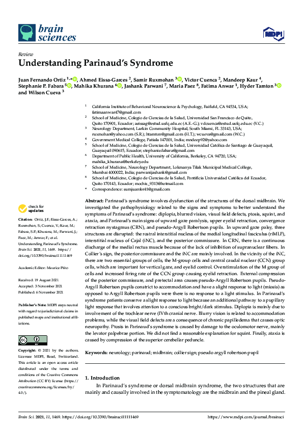 (PDF) Understanding Parinaud’s Syndrome