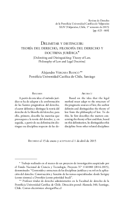 (PDF) Delimitar y distinguir: teoría del derecho, filosofía del derecho y doctrina jurídica