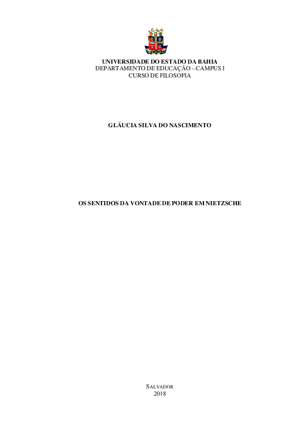 (PDF) OS SENTIDOS DA VONTADE DE PODER EM NIETZSCHE