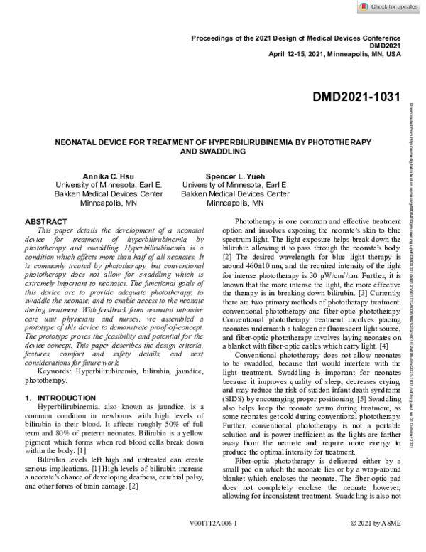 (PDF) Neonatal Device for Treatment of Hyperbilirubinemia by ...
