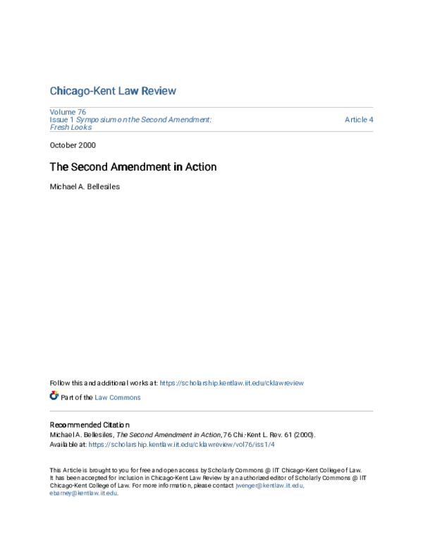 (PDF) The Second Amendment in Action