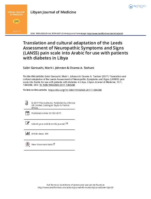 (PDF) Translation and cultural adaptation of the Leeds Assessment of ...