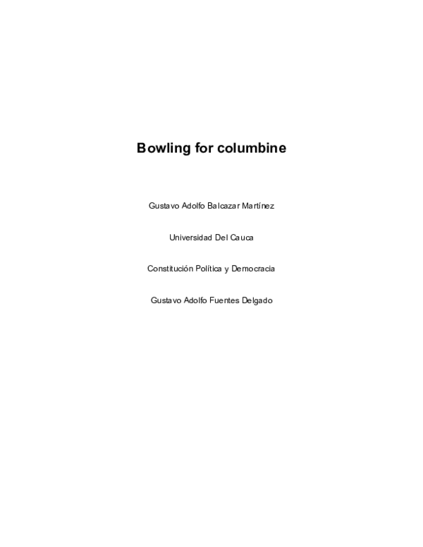 (DOC) Bowling for columbine