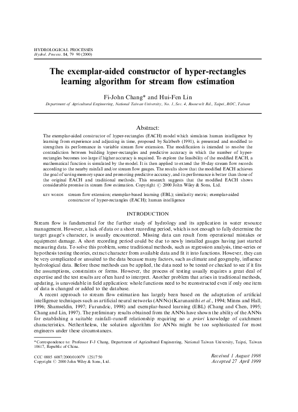 Pdf The Exemplar‐aided Constructor Of Hyper‐rectangles Learning Algorithm For Stream Flow