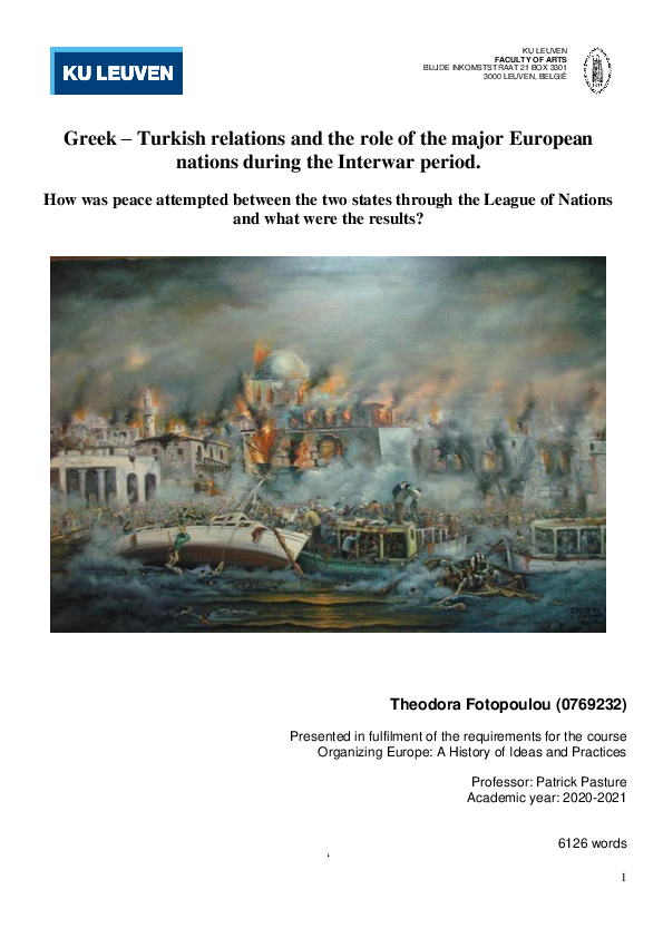 (PDF) Greek - Turkish relations and the role of the major European ...