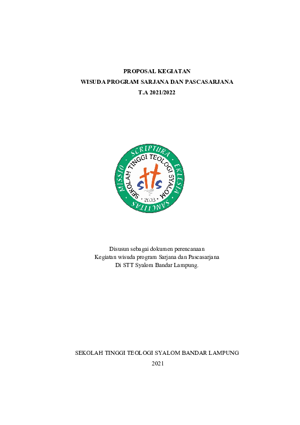 (DOC) PROPOSAL KEGIATAN wisuda STT 2021 Virtual