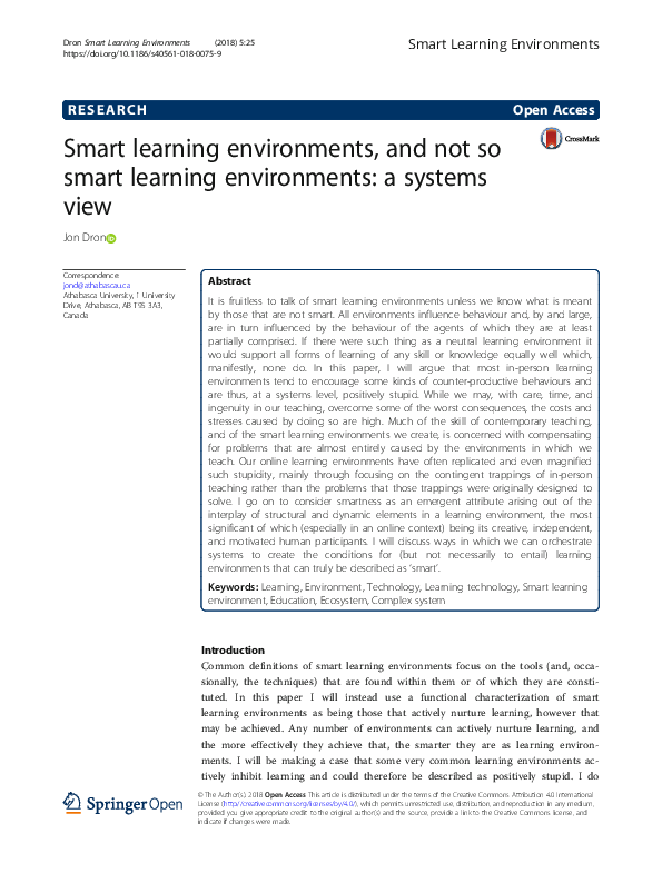 (PDF) Smart learning environments, and not so smart learning ...