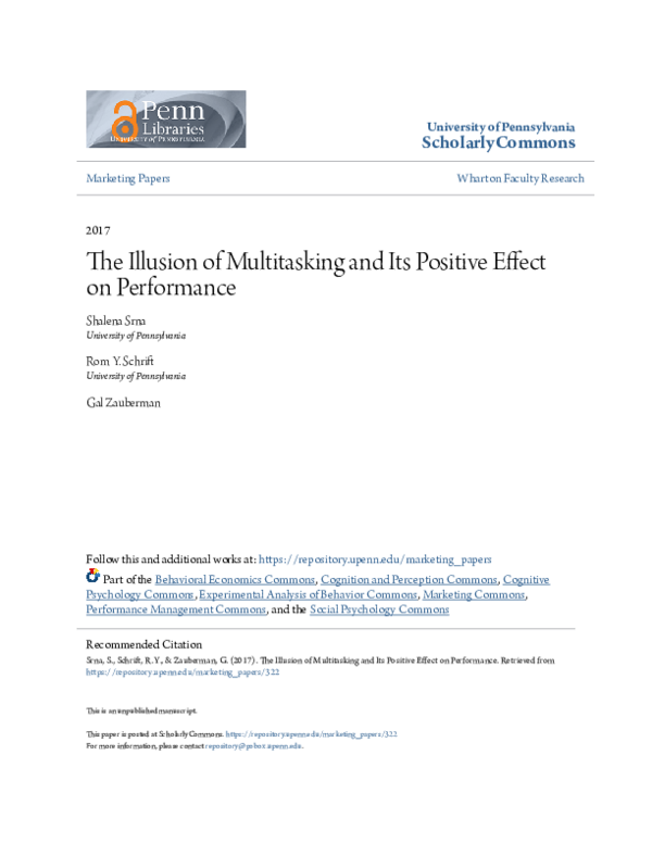 (PDF) The Illusion of Multitasking and Its Positive Effect on Performance