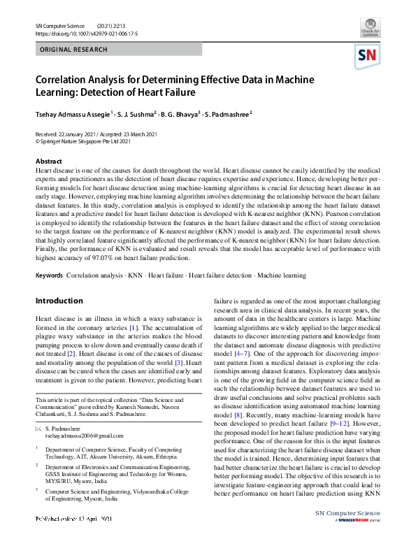 (PDF) Correlation Analysis for Determining Effective Data in Machine ...