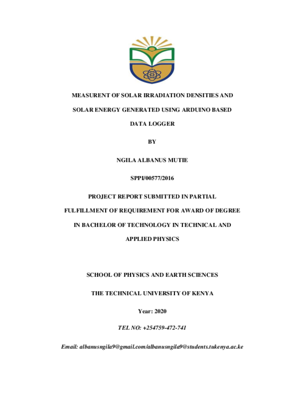 Pdf Measurement Of Solar Irradiation Densities And Energy Generated Using Arduino Based Data