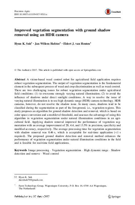 (PDF) Improved vegetation segmentation with ground shadow removal using ...