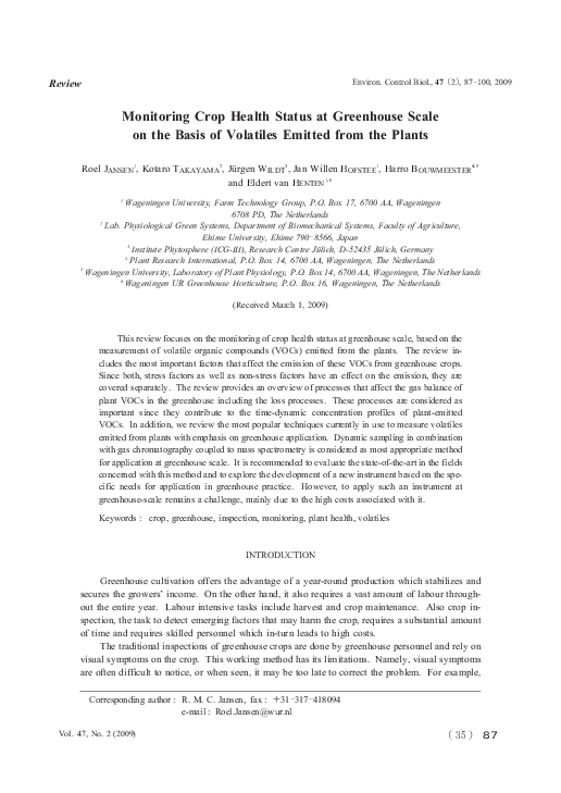 (PDF) Monitoring crop health status at greenhouse scale on the basis of ...