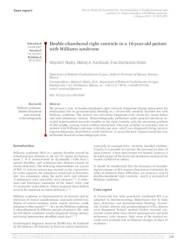 (PDF) Double-chambered right ventricle in a 16-year-old patient with ...
