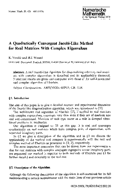 (PDF) A quadratically convergent Jacobi-like method for real matrices with complex eigenvalues