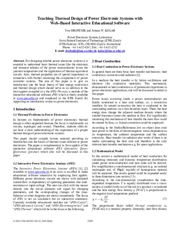 (PDF) Teaching thermal design of power electronic systems with web-based interactive educational ...