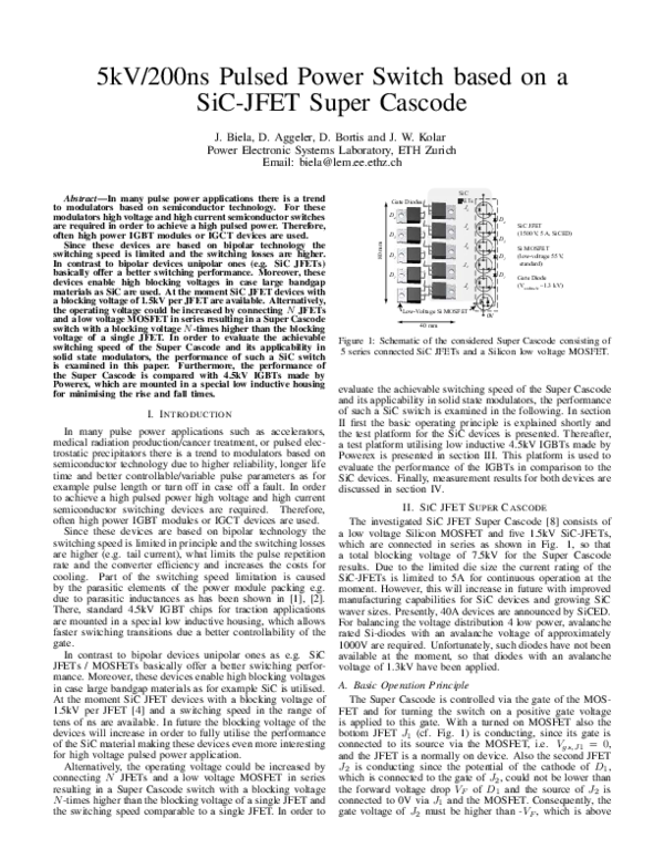 (PDF) 5kV/200ns Pulsed Power Switch based on a SiC-JFET Super Cascode