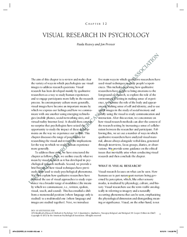 (PDF) Visual Research in Psychology