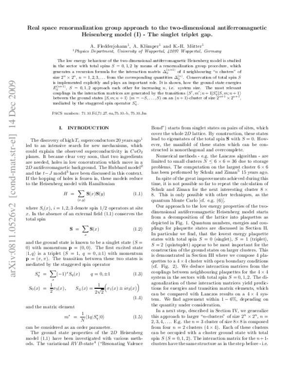 (PDF) Real space renormalization group approach to the two-dimensional antiferromagnetic ...