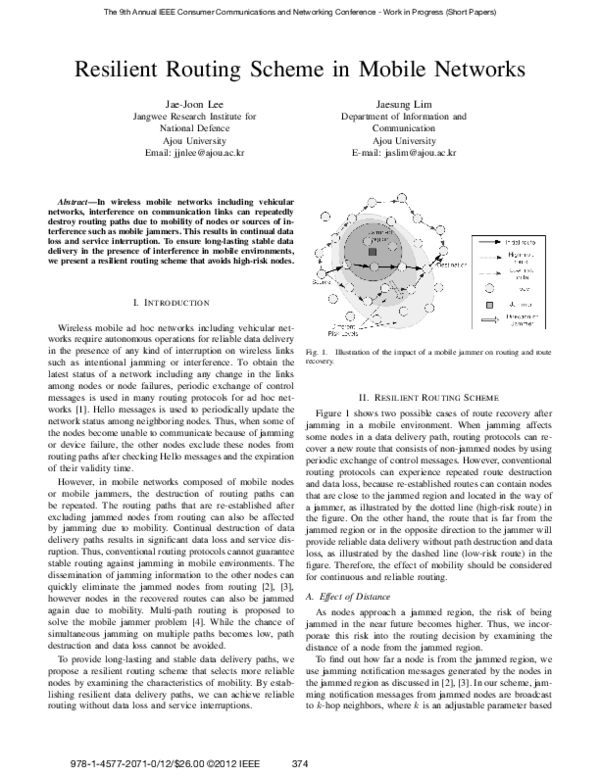 Pdf Resilient Routing Scheme In Mobile Networks