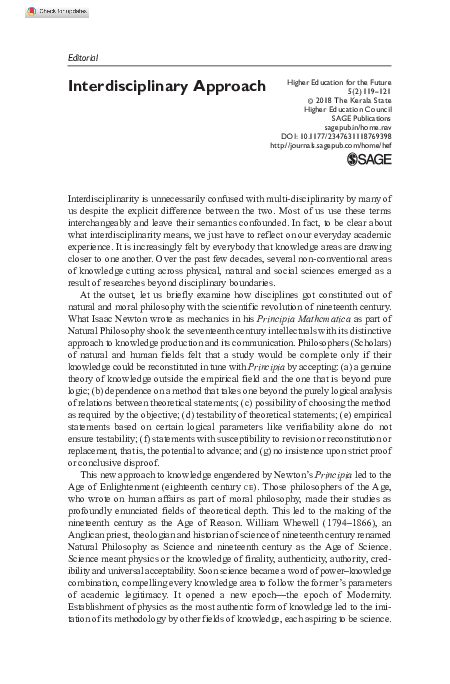 (PDF) Interdisciplinary Approach