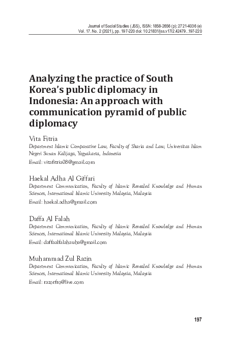 (PDF) Analyzing the practice of South Korea’s public diplomacy in ...