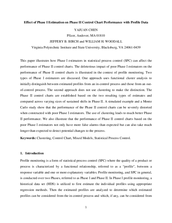 (PDF) Effect of Phase I Estimation on Phase II Control Chart ...