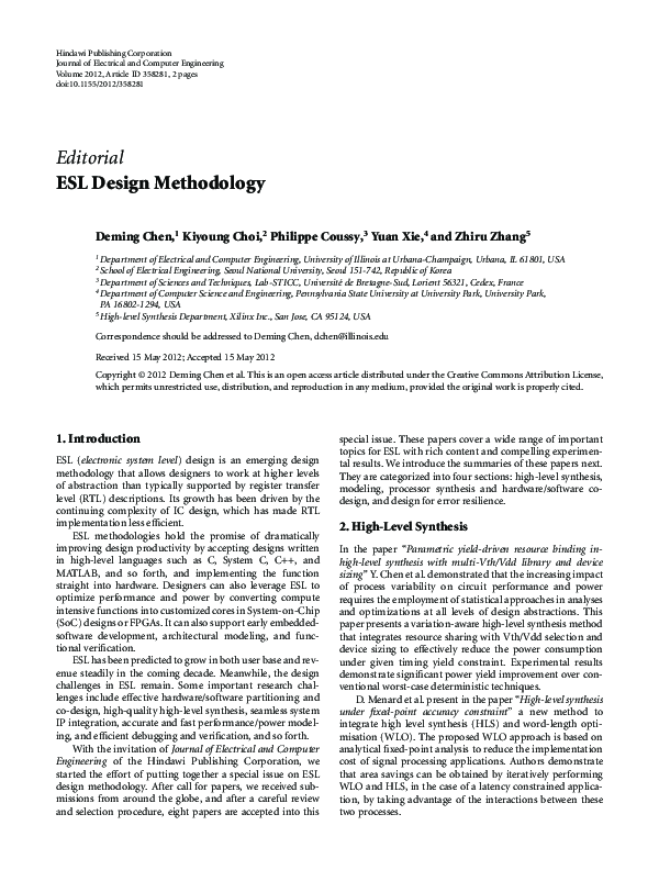 (PDF) ESL Design Methodology