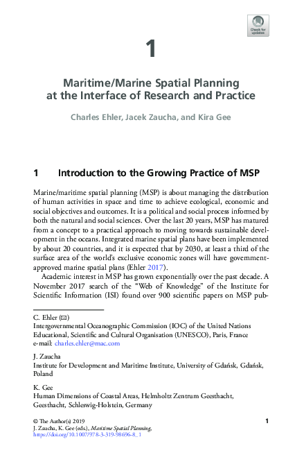 (PDF) Maritime/Marine Spatial Planning at the Interface of Research and Practice