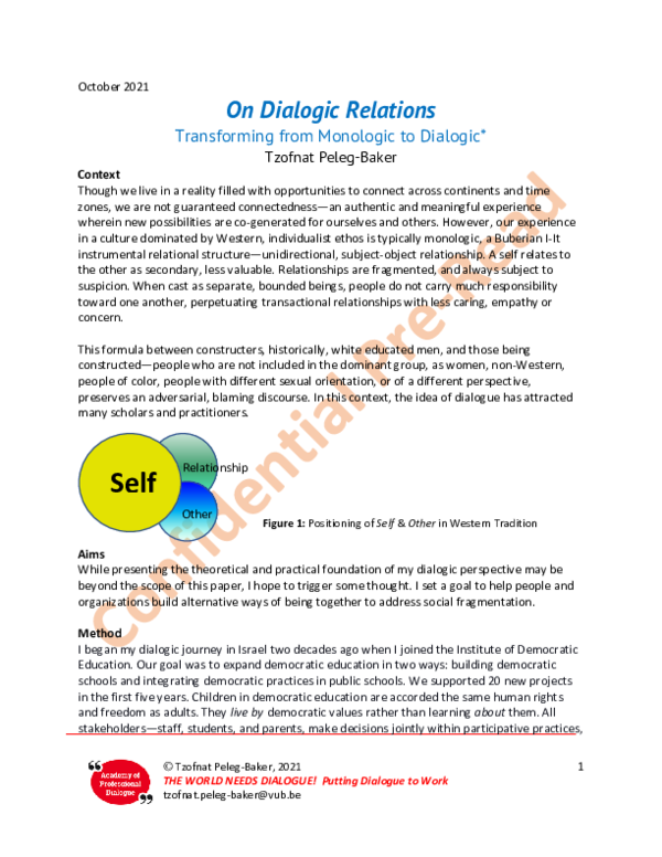 (PDF) On Dialogic Relations Transforming from Monologic to Dialogic