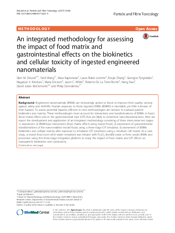 (PDF) An integrated methodology for assessing the impact of food matrix ...