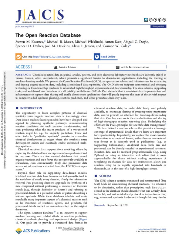 (PDF) The Open Reaction Database