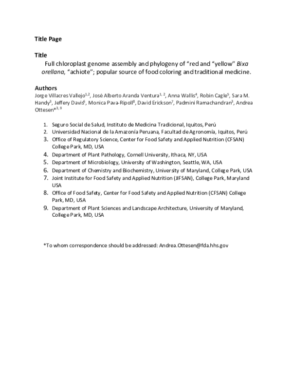 (PDF) Full chloroplast genome assembly and phylogeny of “red and ...