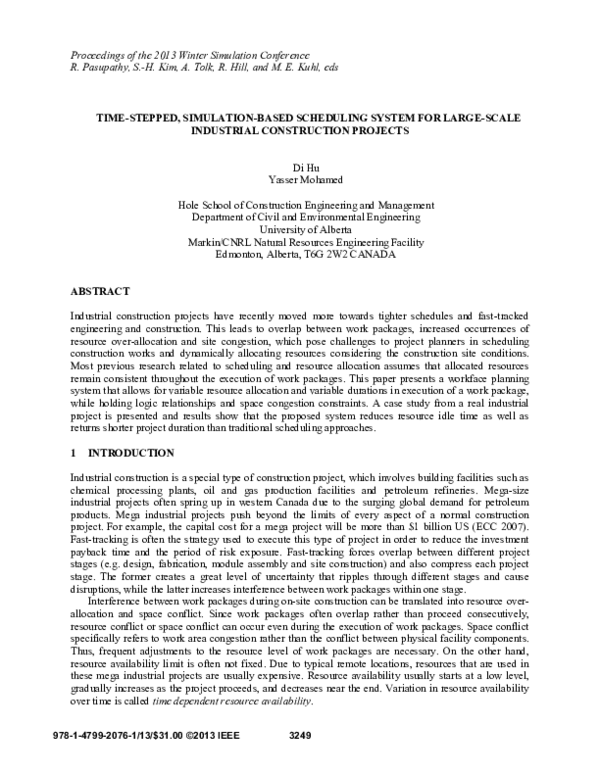 (PDF) Time-stepped, simulation-based scheduling system for large-scale industrial construction ...