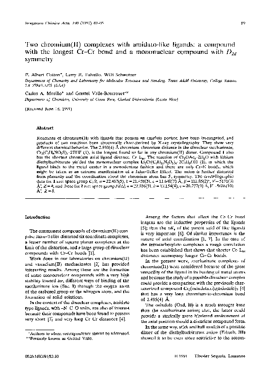 (PDF) Two chromium(II) complexes with amidato-like ligands: a compound ...