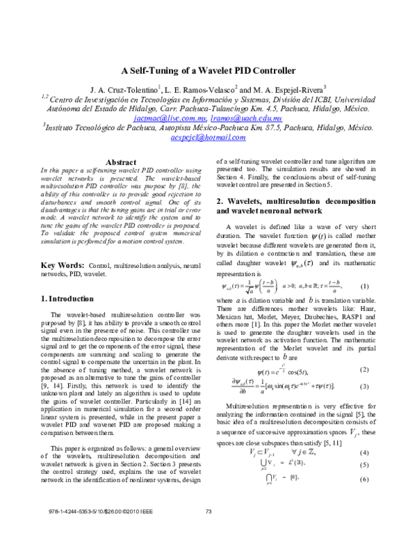 (PDF) A self-tuning of a wavelet PID controller