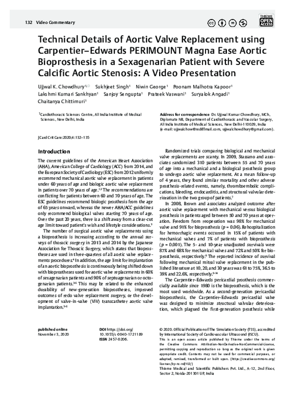(PDF) Technical Details of Aortic Valve Replacement using Carpentier ...